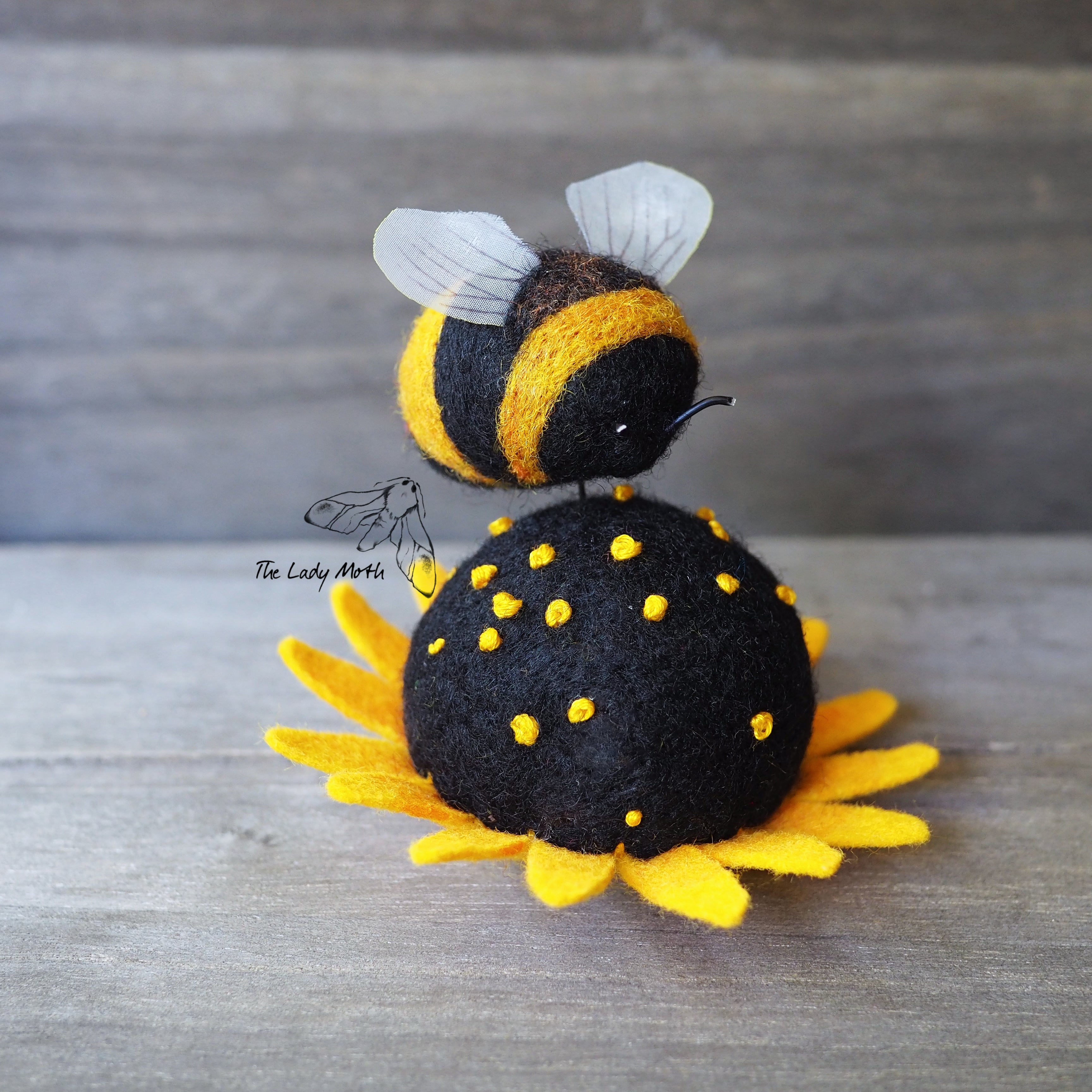 Bumblebee & Sunflower - sculpture | The Lady Moth
